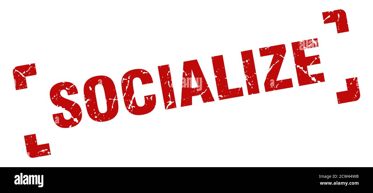 socialize stamp. square grunge sign on white background Stock Vector ...