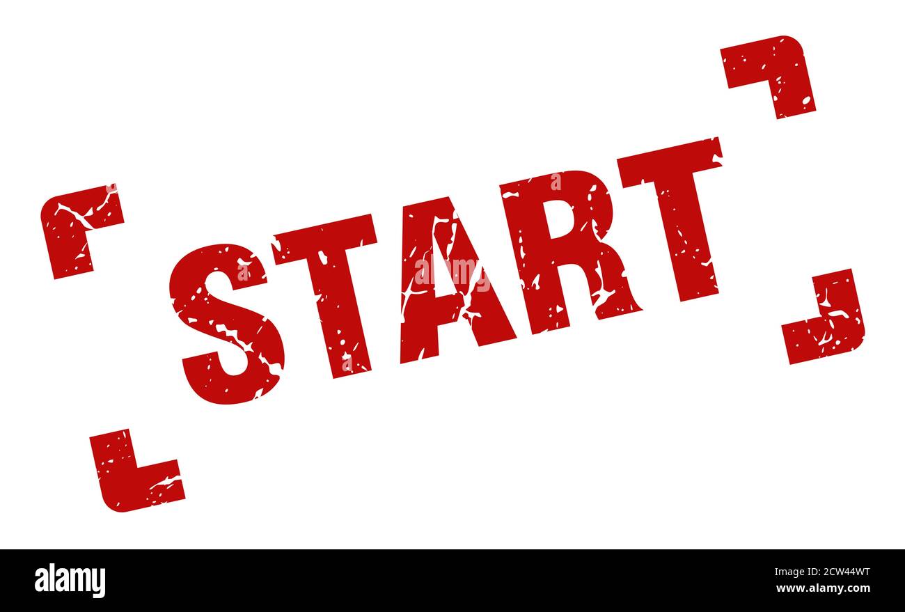 start stamp. square grunge sign on white background Stock Vector Image ...