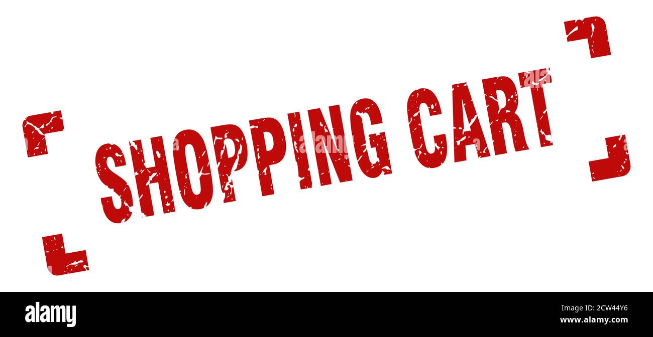shopping cart stamp. square grunge sign on white background Stock ...