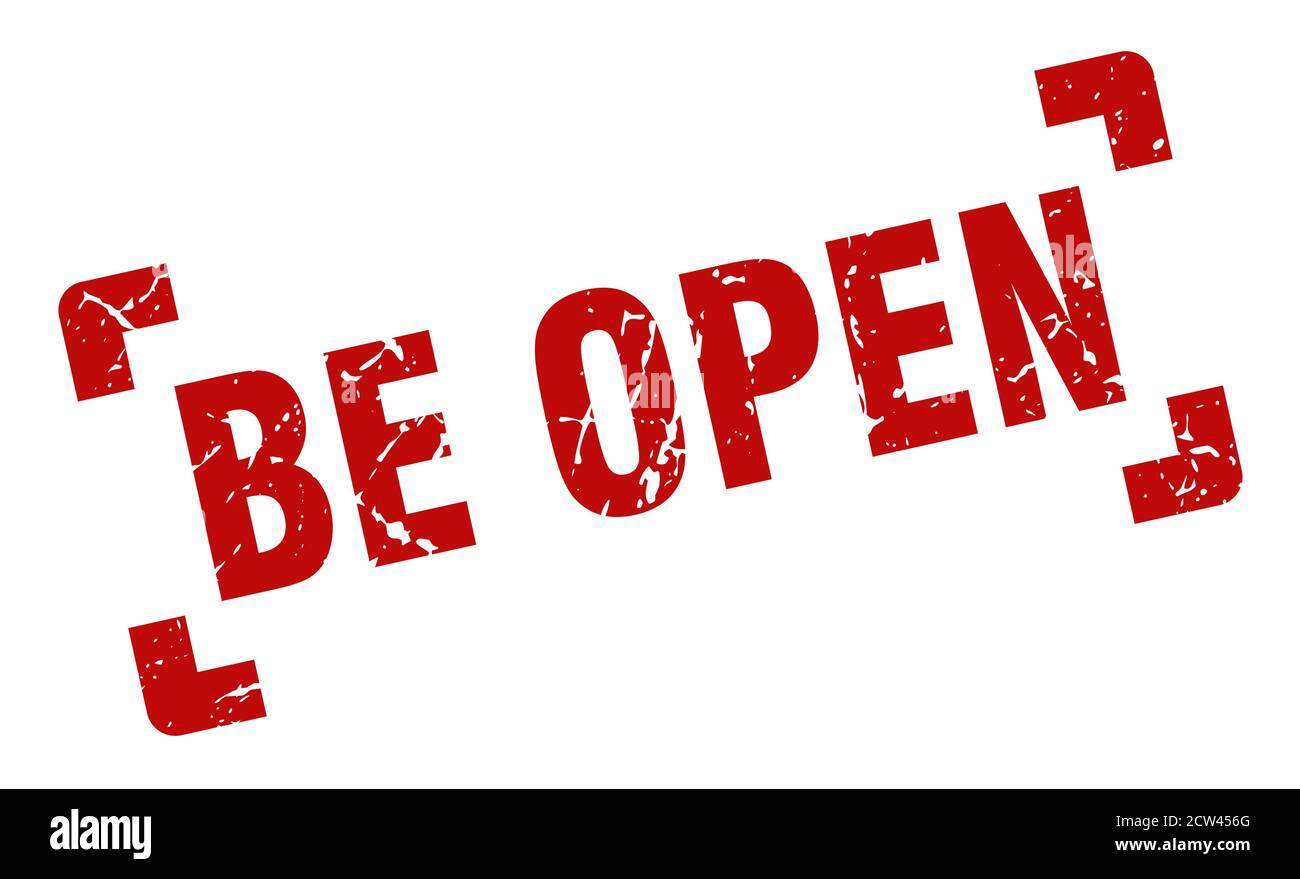 be open stamp. square grunge sign on white background Stock Vector ...