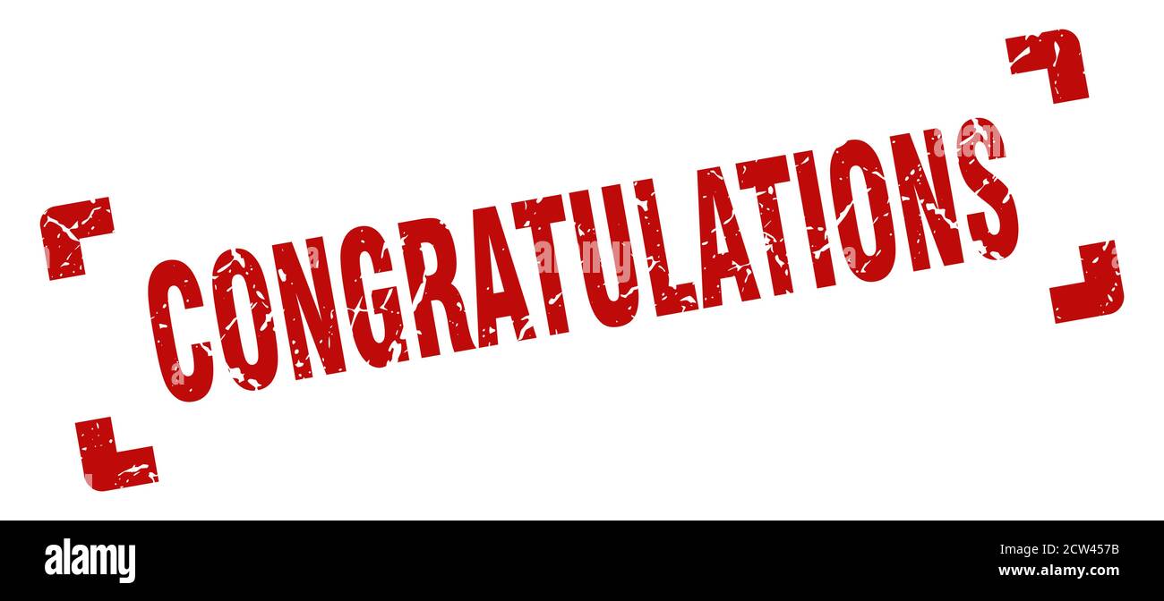 congratulations stamp. square grunge sign on white background Stock ...