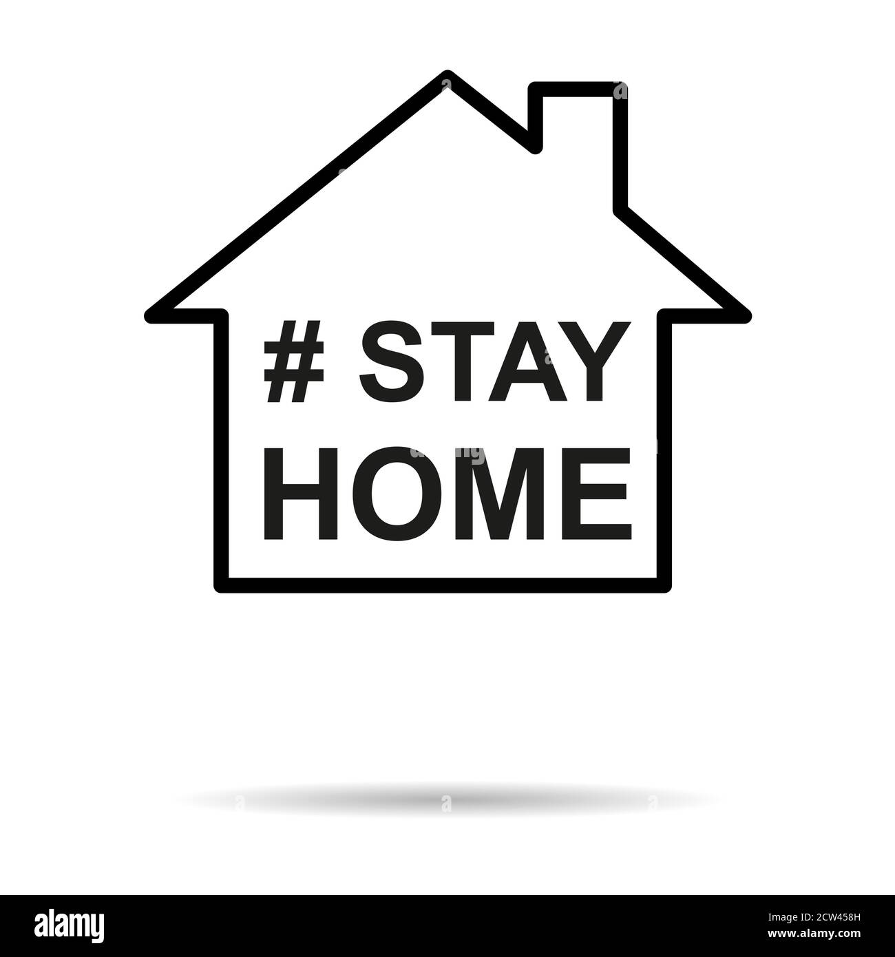 Stay home icon, house symbol, quarantine covid virus vector ...