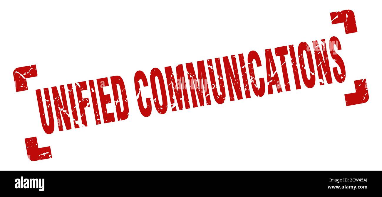 unified communications stamp. square grunge sign on white background ...