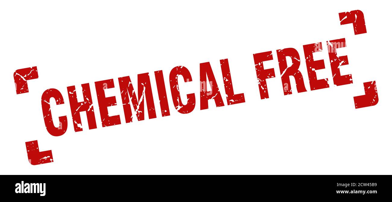 chemical free stamp. square grunge sign on white background Stock ...