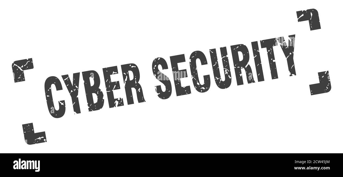 cyber security stamp. square grunge sign on white background Stock ...