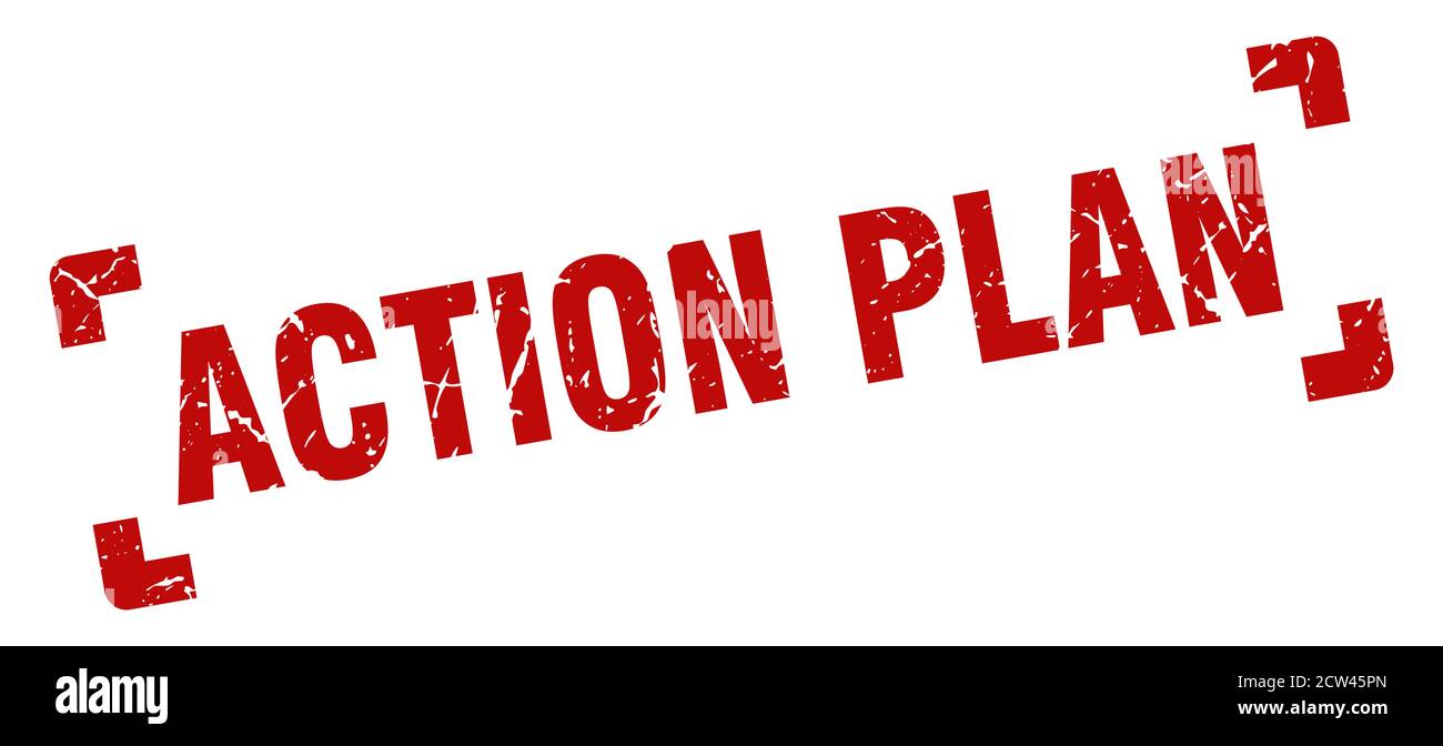 action plan stamp. square grunge sign on white background Stock Vector ...