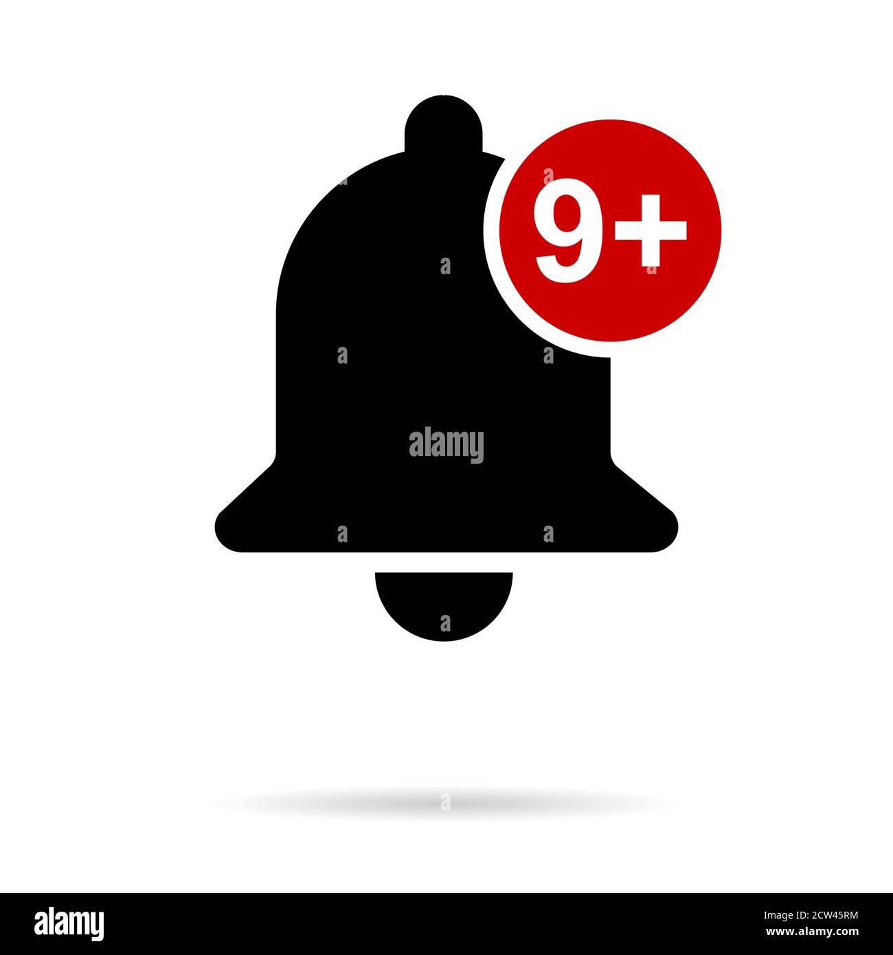 Bell alert icon isolated on white background, black alarm vector ...