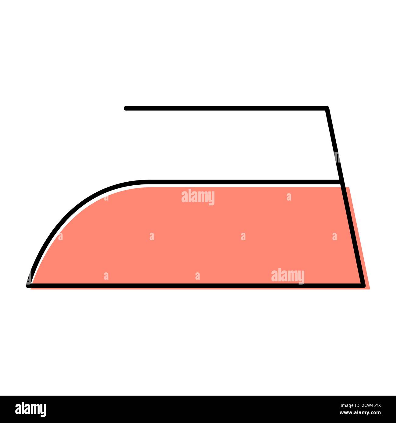 Red iron flat icon isolated on white background. Ironing symbol ...