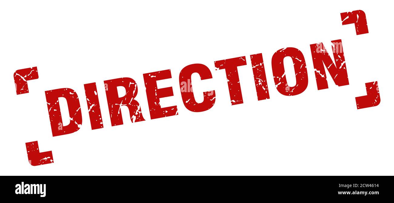 direction stamp. square grunge sign on white background Stock Vector ...