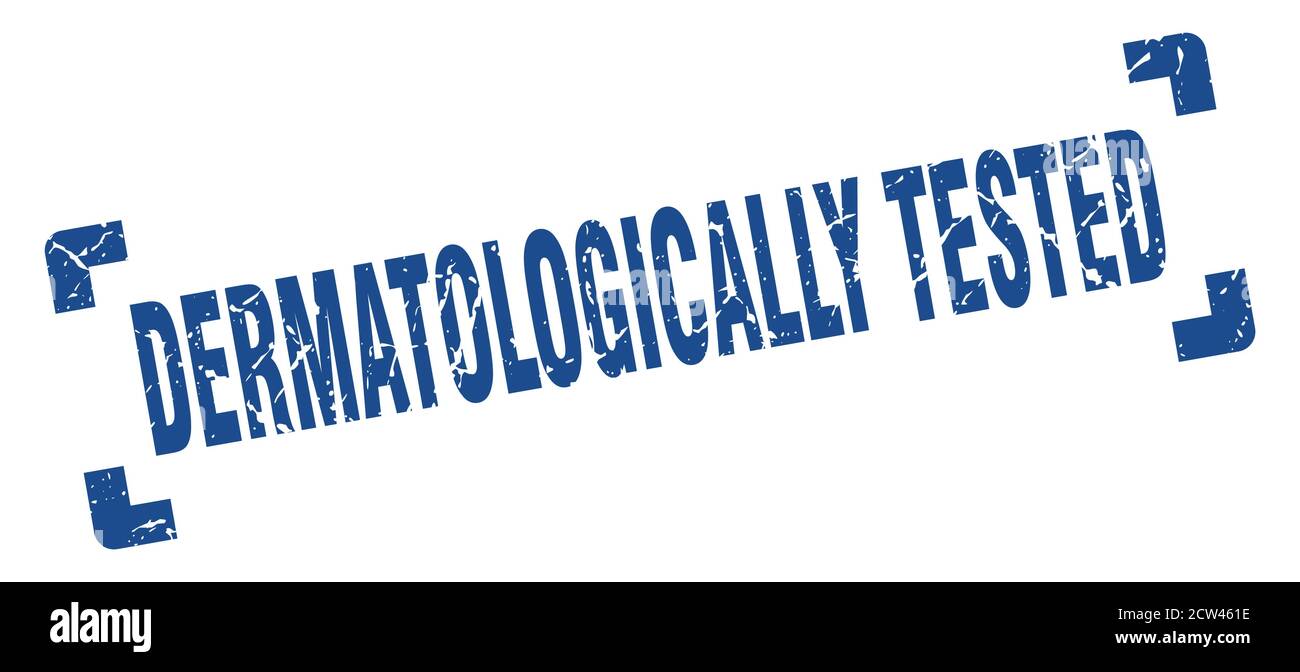 dermatologically tested stamp. square grunge sign on white background ...
