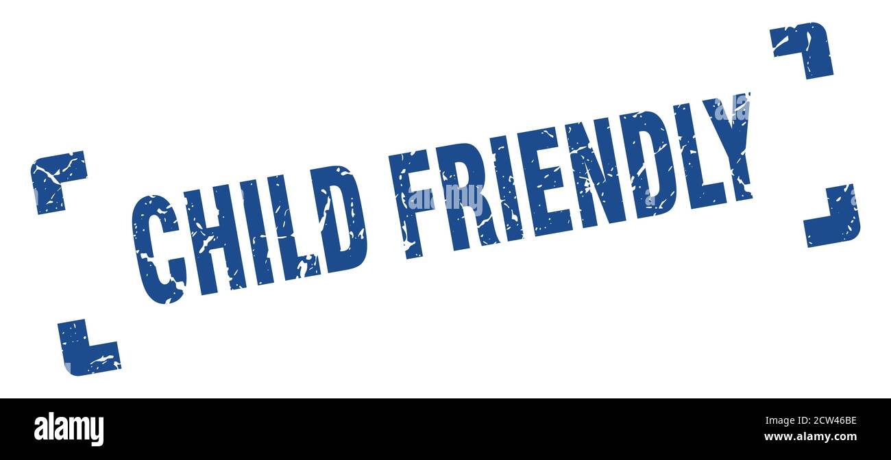 child friendly stamp. square grunge sign on white background Stock ...