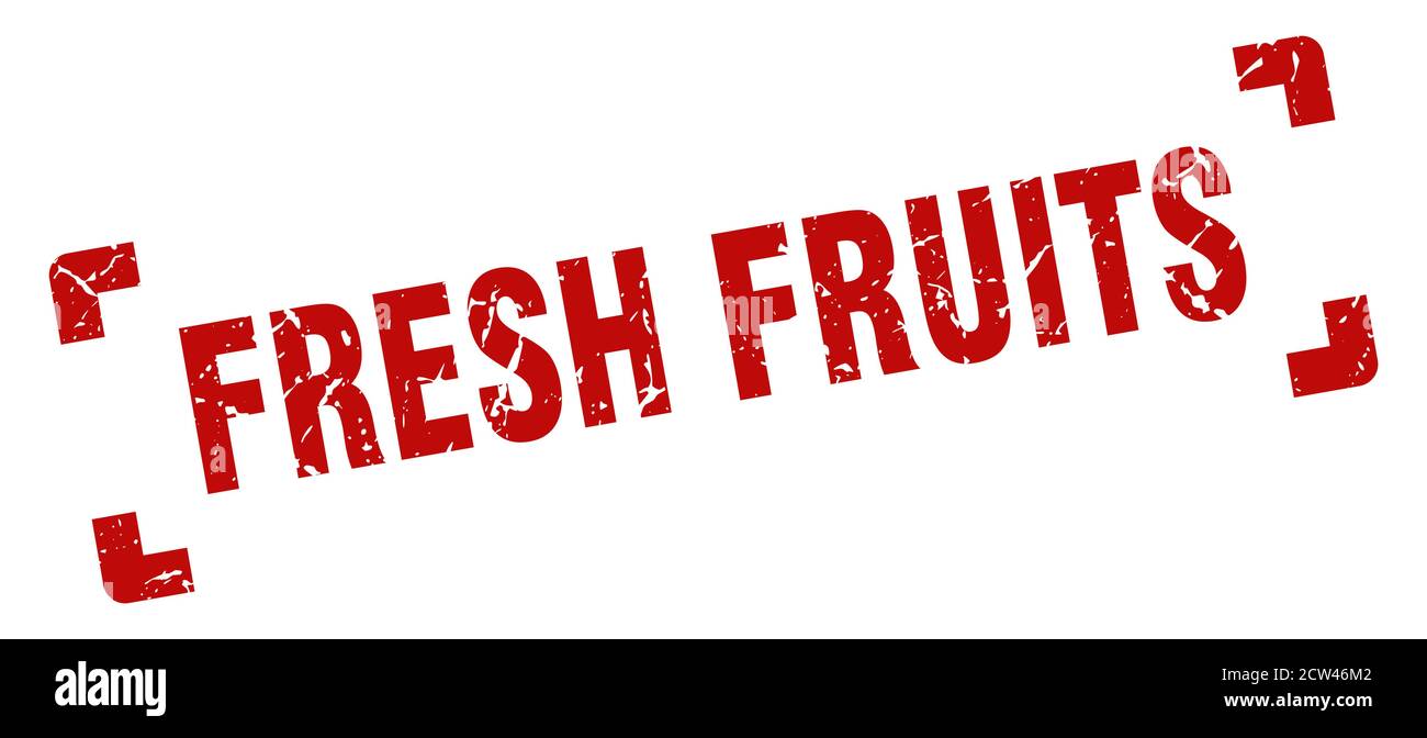 fresh fruits stamp. square grunge sign on white background Stock Vector ...