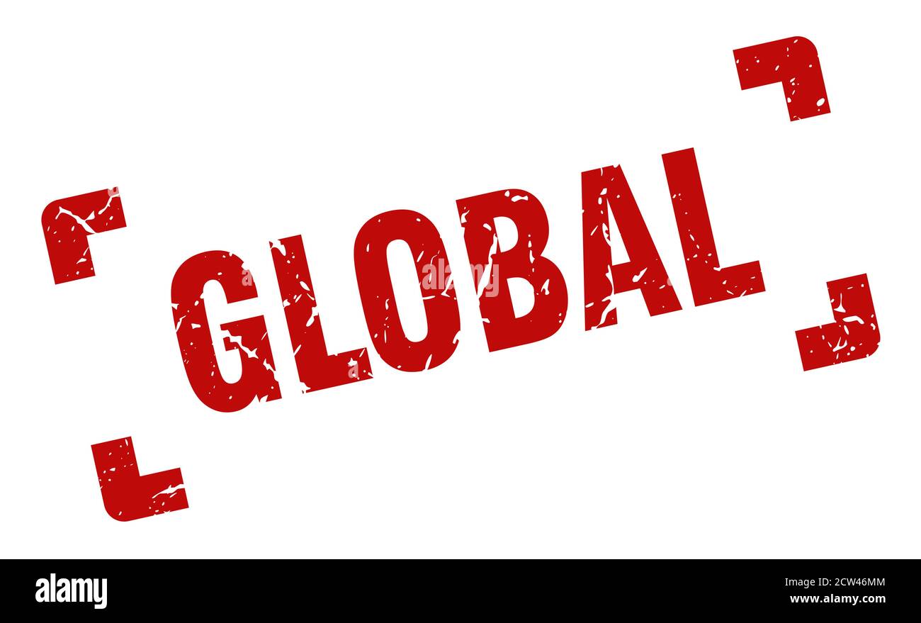 global stamp. square grunge sign on white background Stock Vector Image & Art - Alamy
