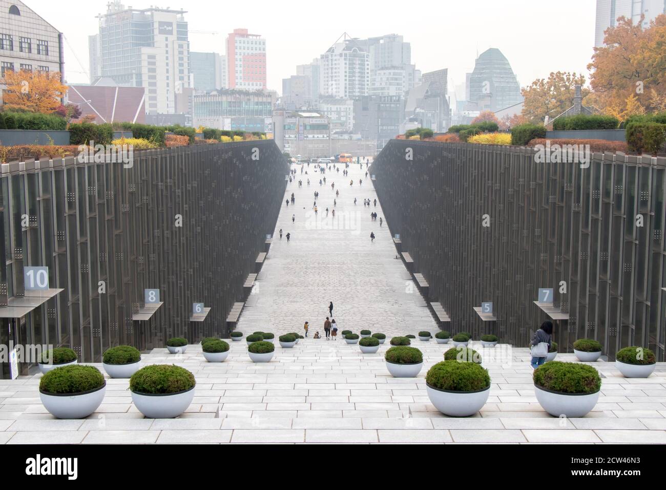 Seoul, South Korea, November 6, 2018, Student and traveler walk at Ewha ...