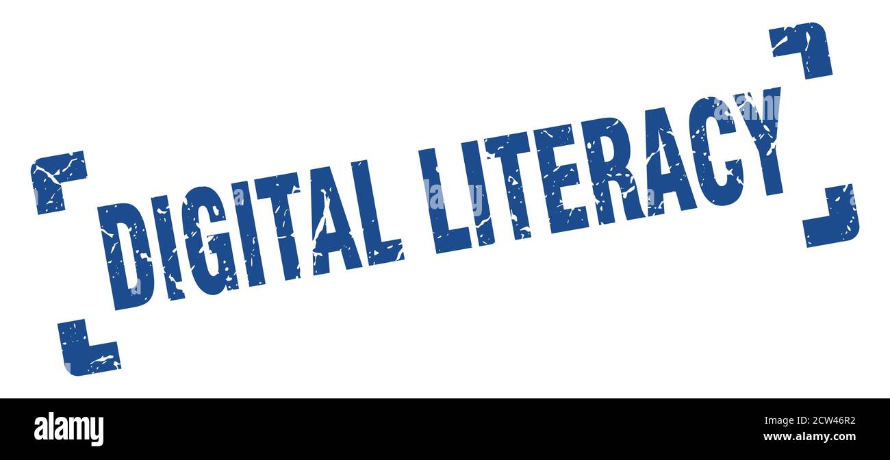 digital literacy stamp. square grunge sign on white background Stock ...