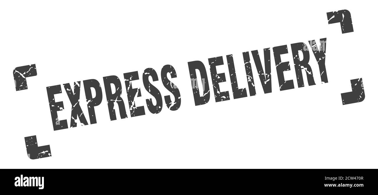 express delivery stamp. square grunge sign on white background Stock ...