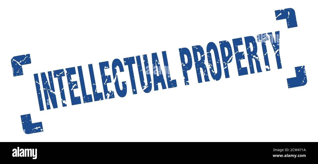 intellectual property stamp. square grunge sign on white background ...