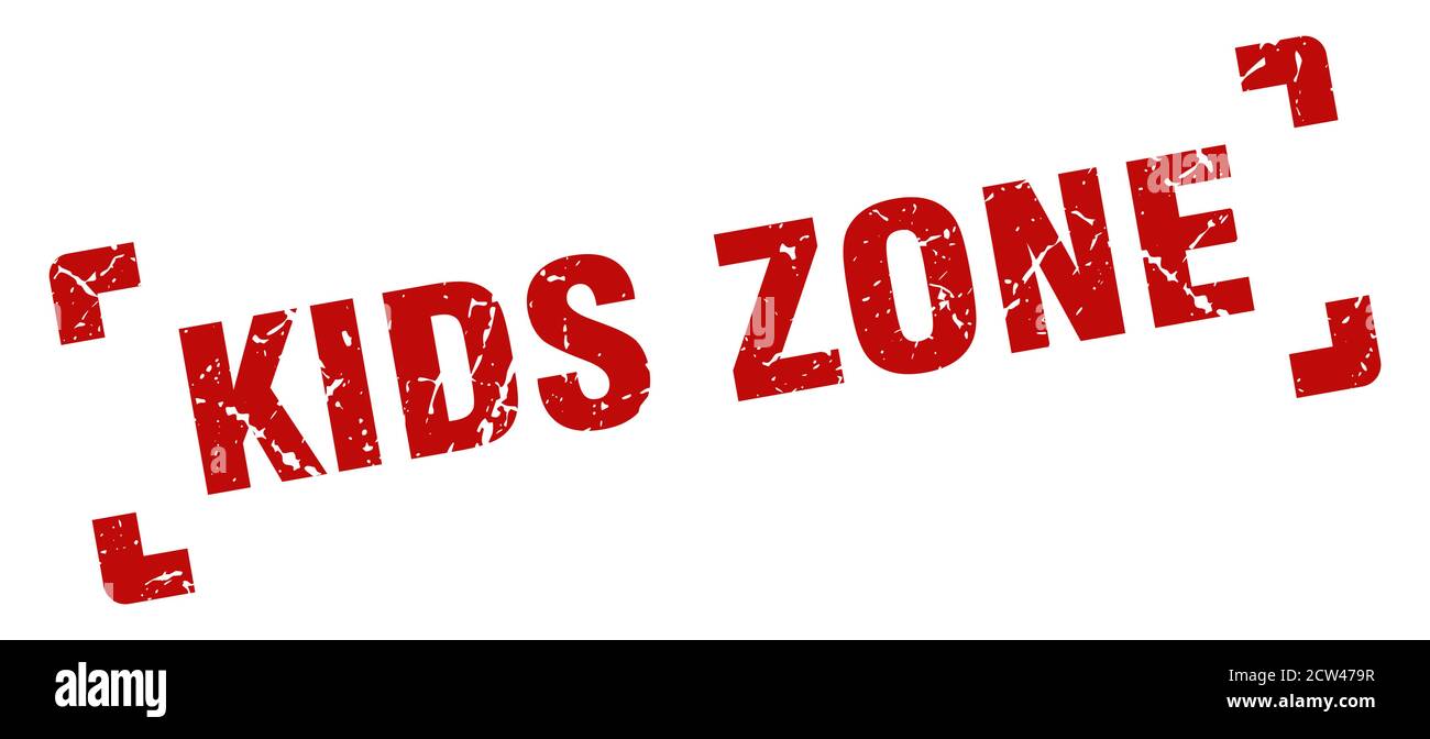 kids zone stamp. square grunge sign on white background Stock Vector ...