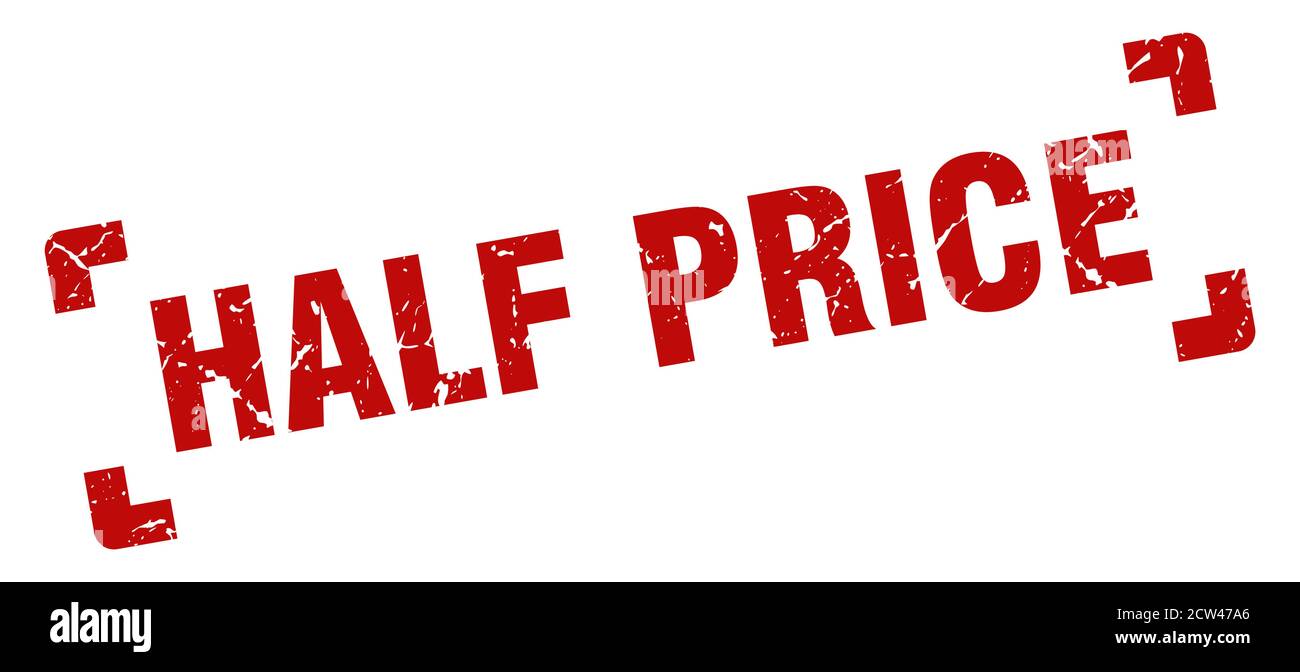 half price stamp. square grunge sign on white background Stock Vector ...
