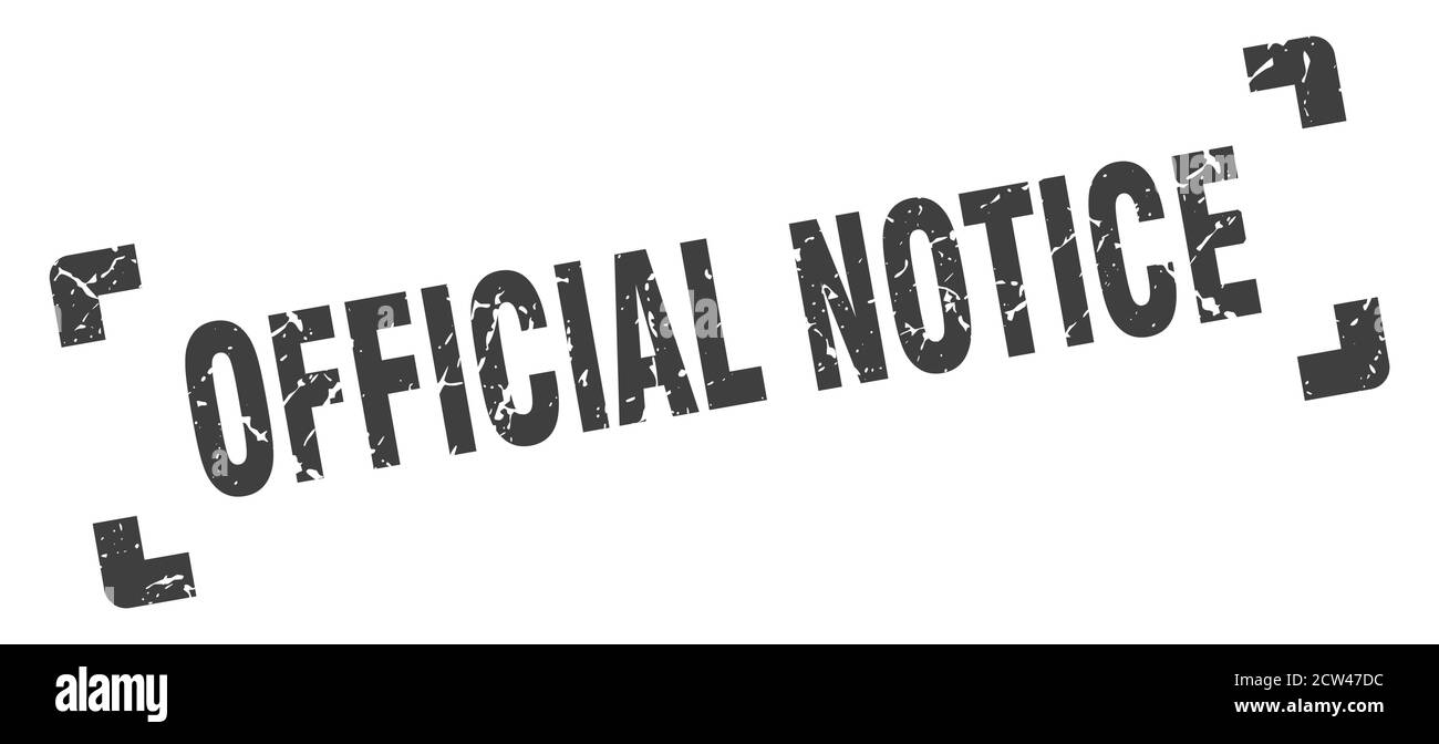 official notice stamp. square grunge sign on white background Stock ...