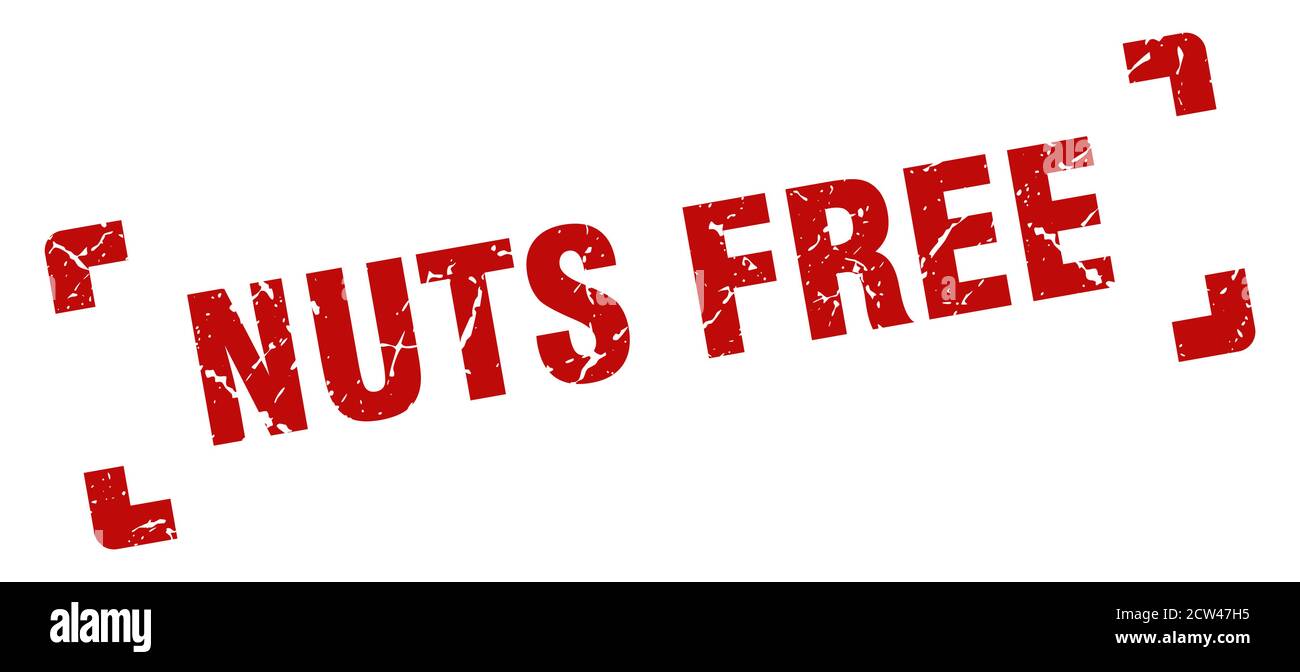 nuts free stamp. square grunge sign on white background Stock Vector ...
