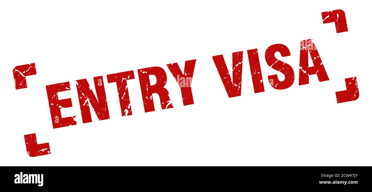 entry visa stamp. square grunge sign on white background Stock Vector ...