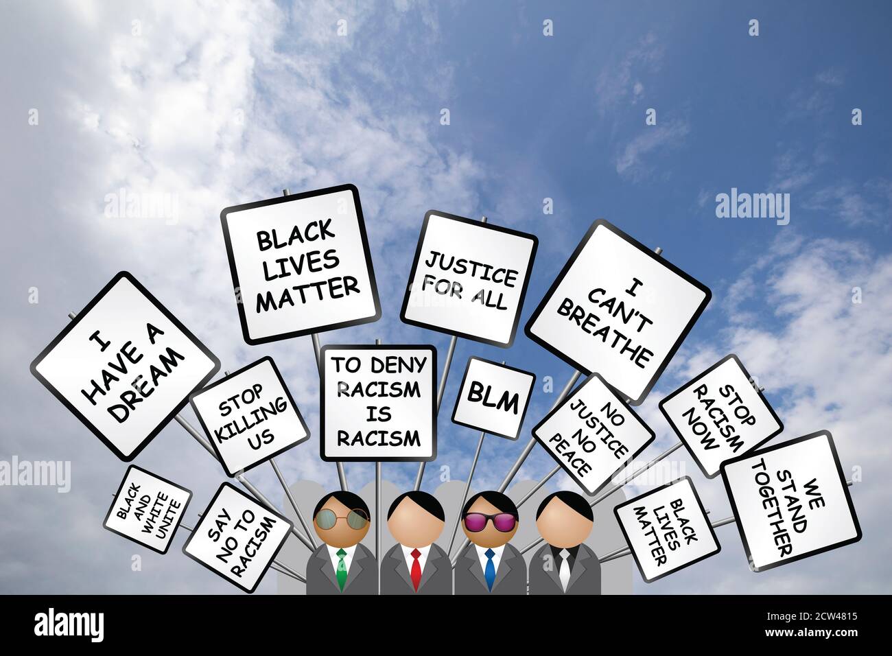 International human rights movement Black Lives Matter with people ...