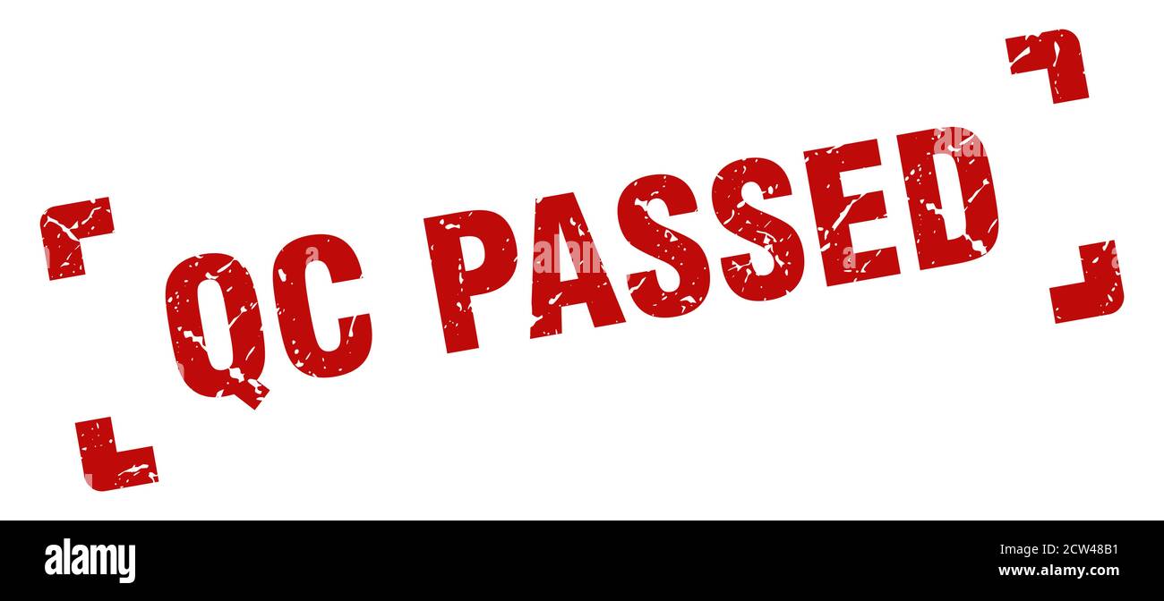 qc passed stamp. square grunge sign on white background Stock Vector ...