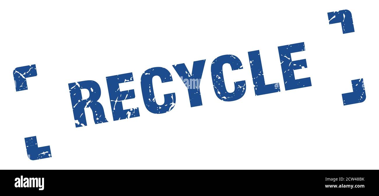 recycle stamp. square grunge sign on white background Stock Vector ...