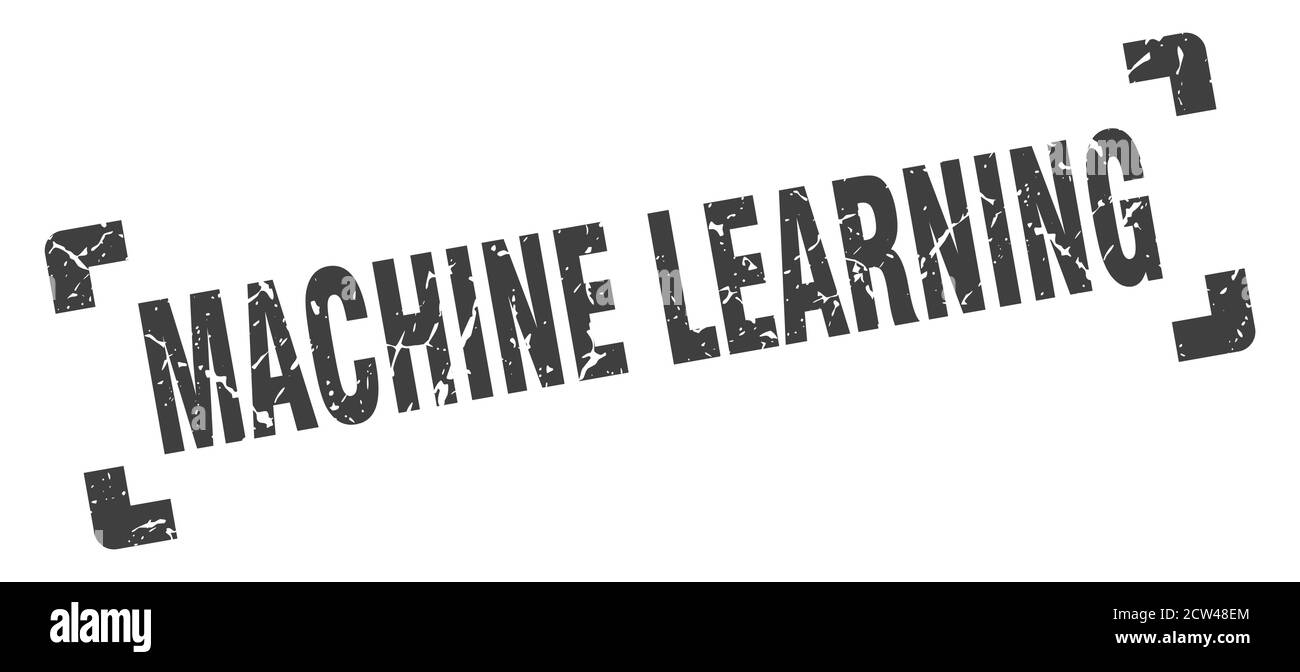 machine learning stamp. square grunge sign on white background Stock ...