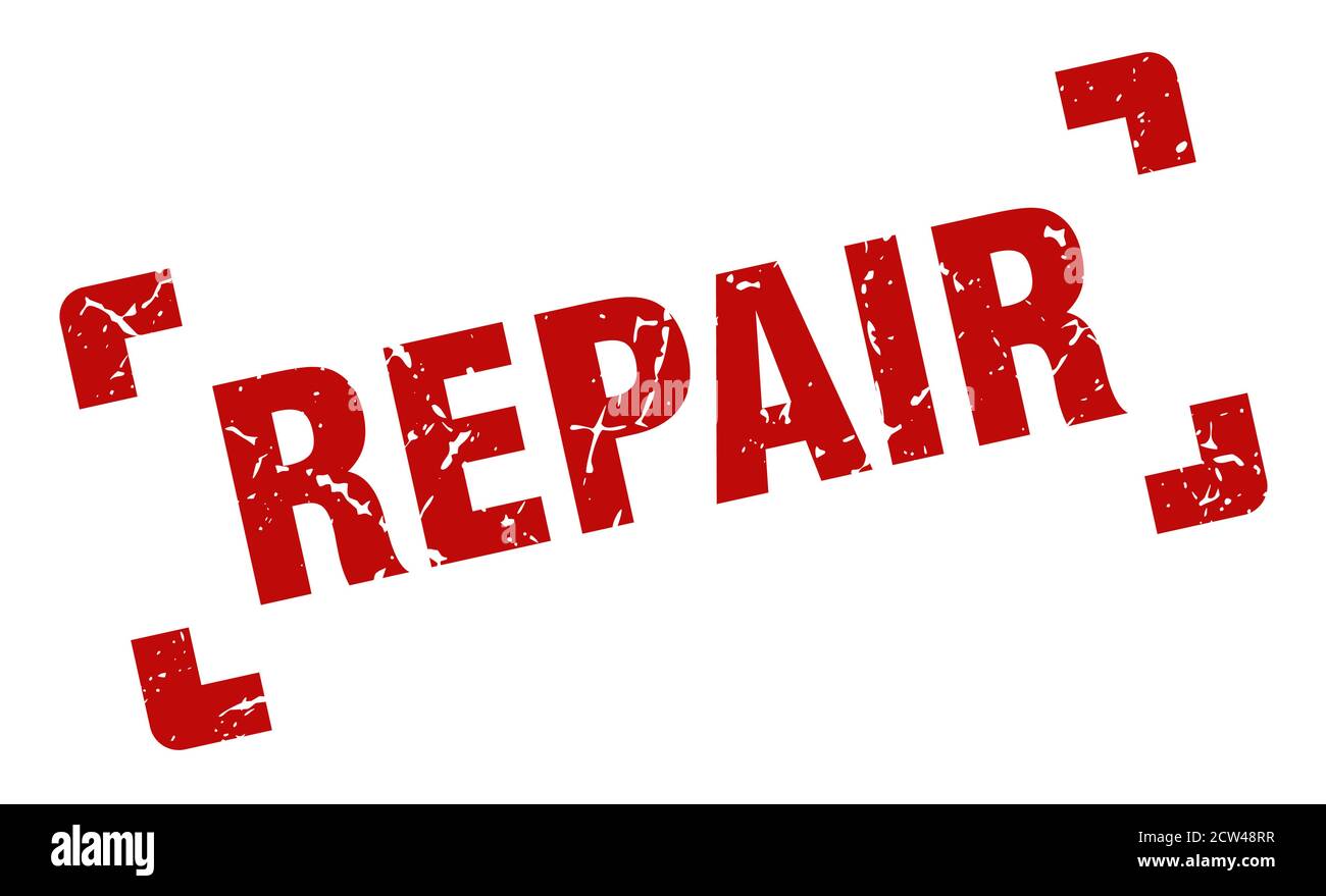 repair stamp. square grunge sign on white background Stock Vector Image ...