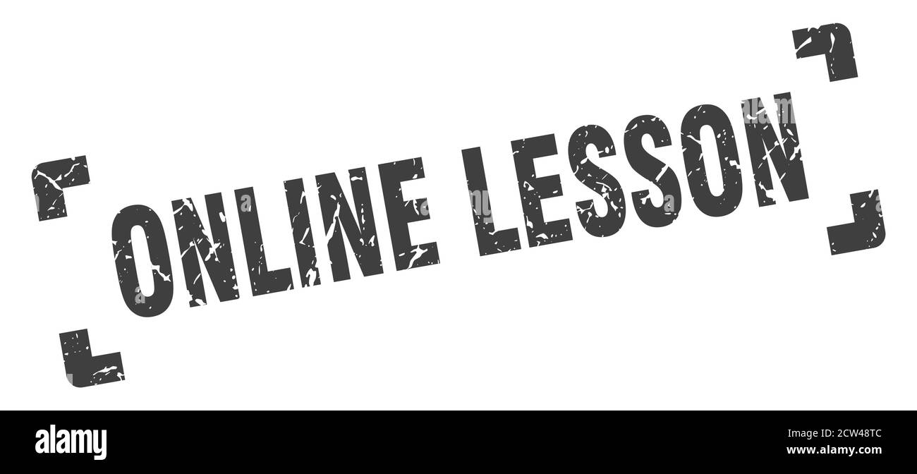 online lesson stamp. square grunge sign on white background Stock Vector Image & Art - Alamy