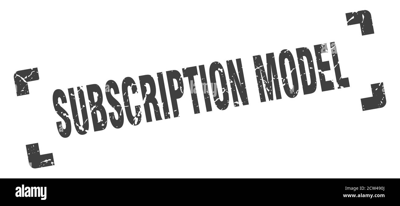 subscription model stamp. square grunge sign on white background Stock ...