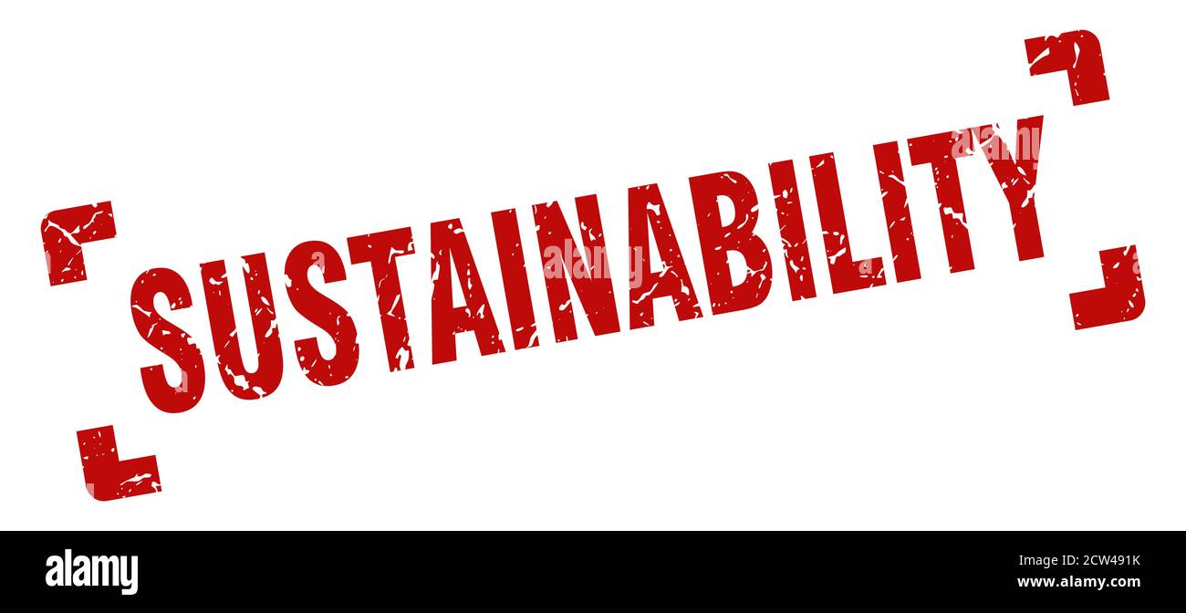 sustainability stamp. square grunge sign on white background Stock ...