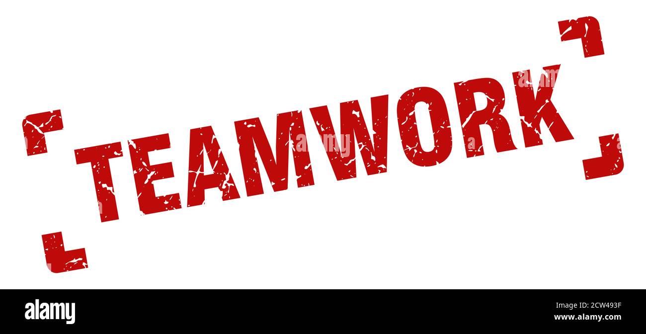 teamwork stamp. square grunge sign on white background Stock Vector ...