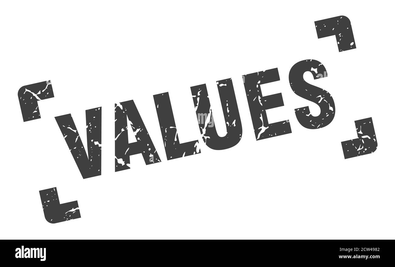 values stamp. square grunge sign on white background Stock Vector Image ...