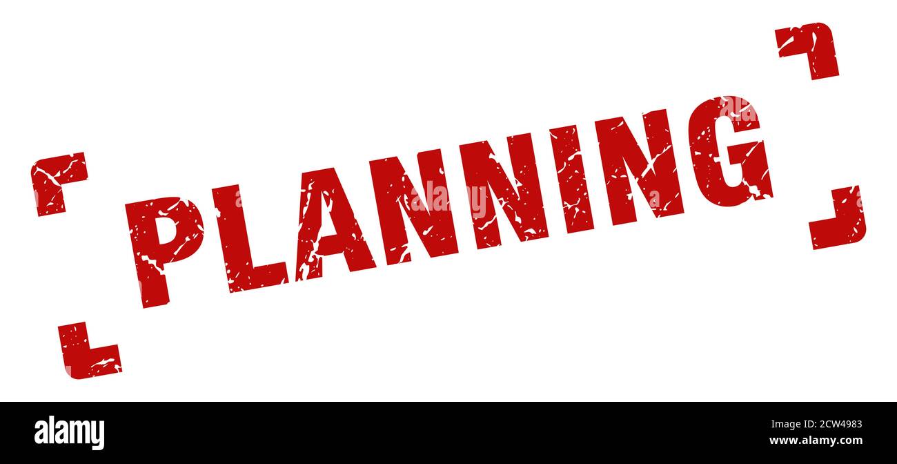 planning stamp. square grunge sign on white background Stock Vector ...