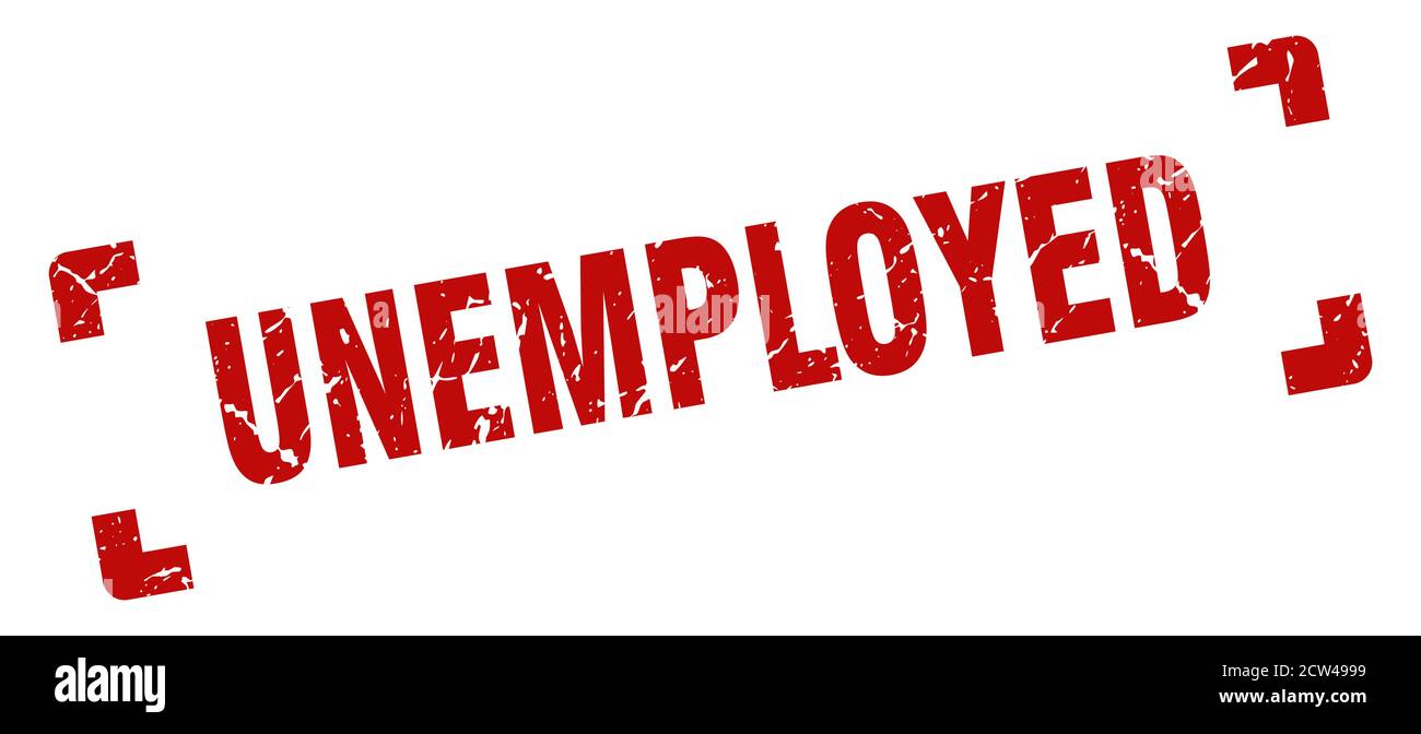 unemployed stamp. square grunge sign on white background Stock Vector ...