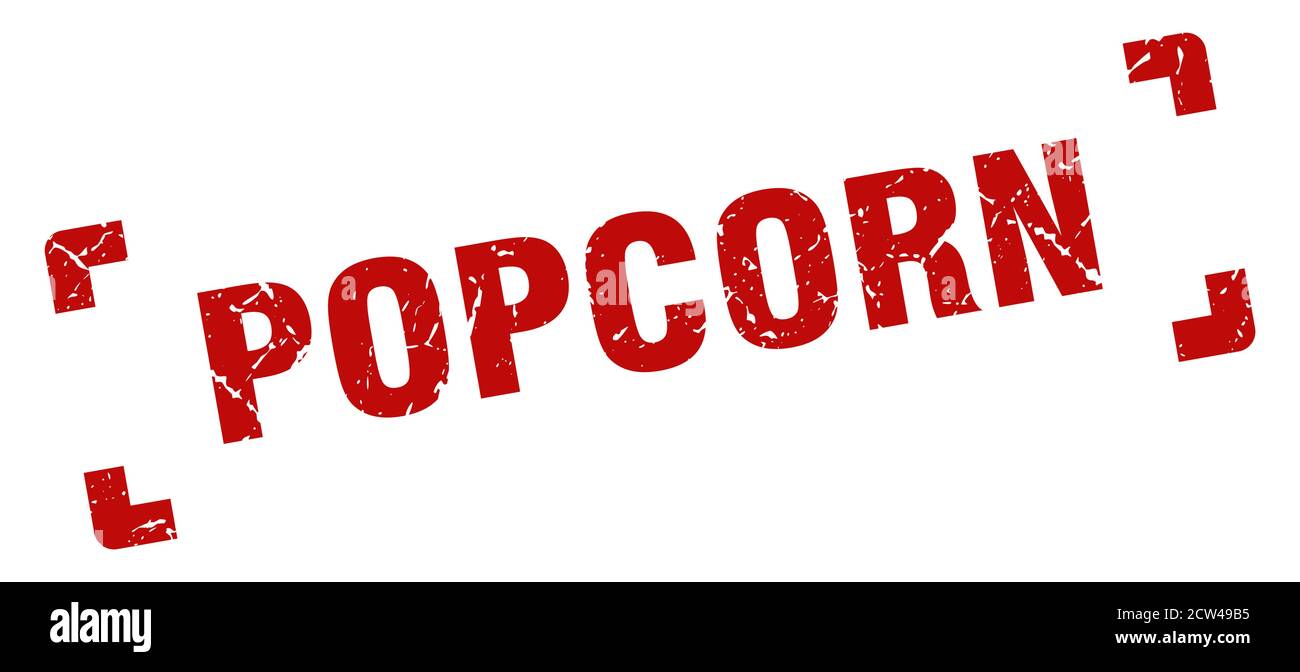 popcorn stamp. square grunge sign on white background Stock Vector Image & Art - Alamy