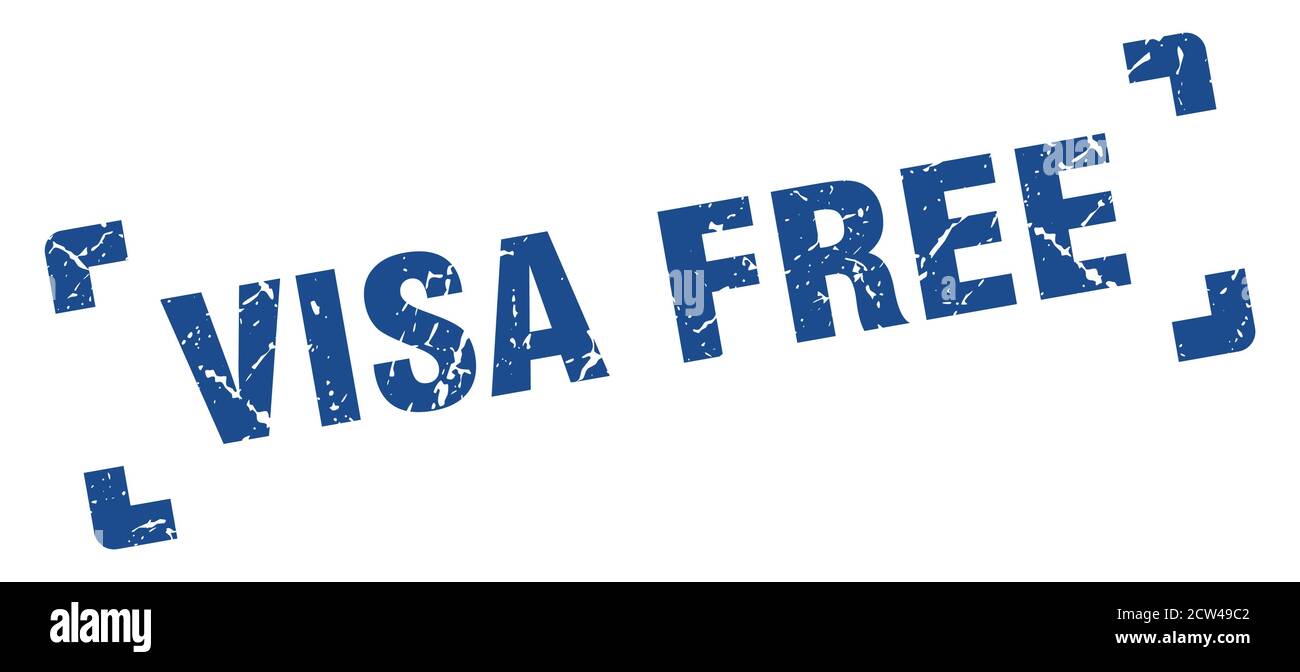 visa free stamp. square grunge sign on white background Stock Vector ...