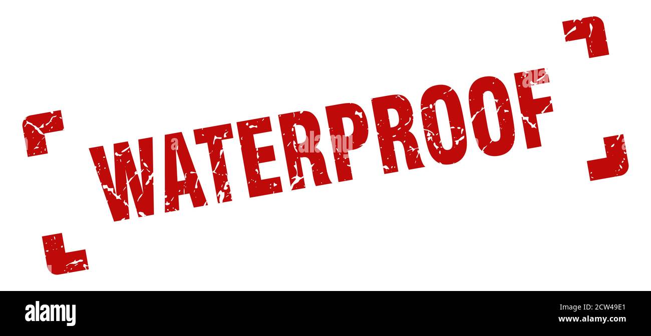 waterproof stamp. square grunge sign on white background Stock Vector ...