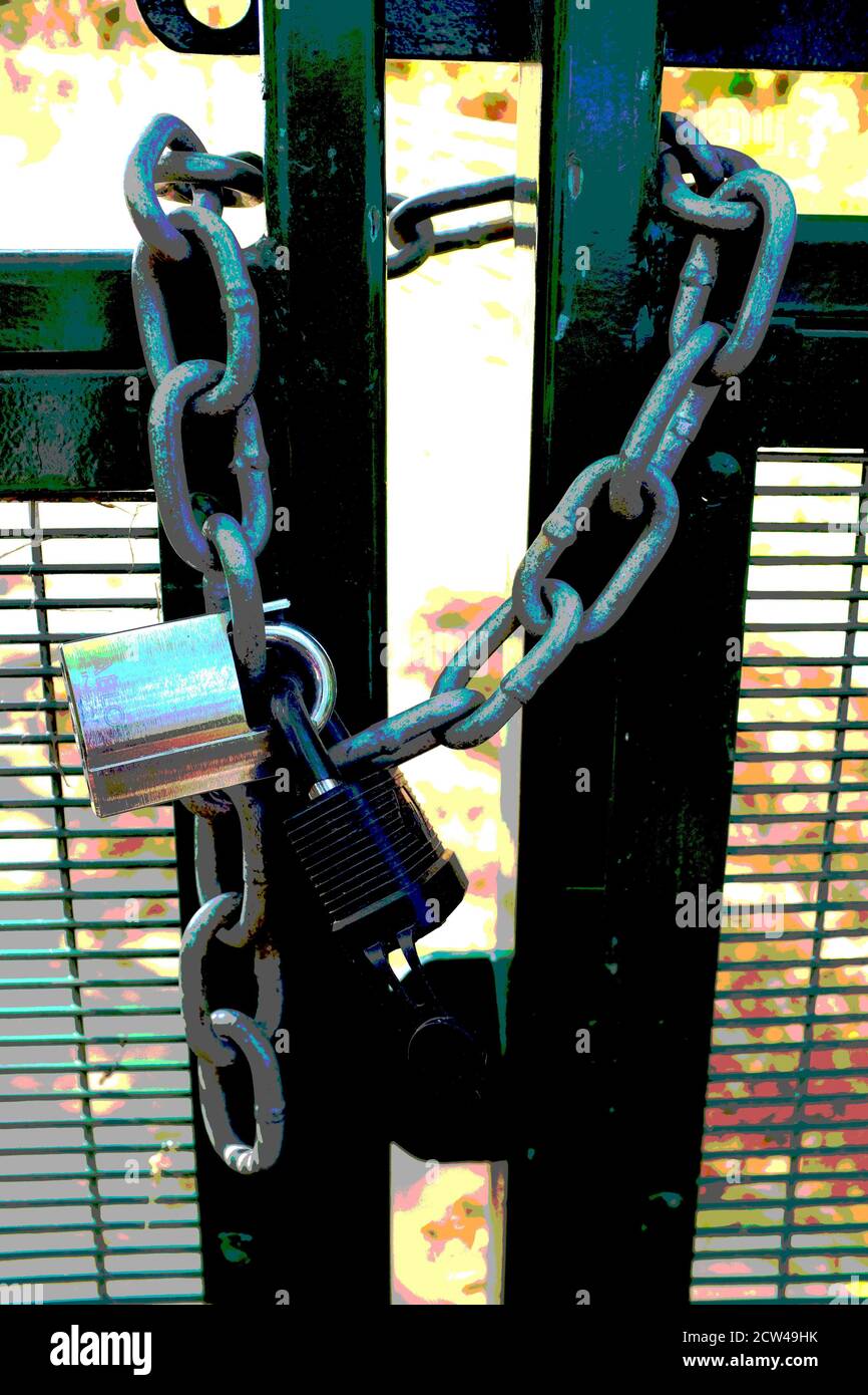 Chain of padlocks hi-res stock photography and images - Alamy