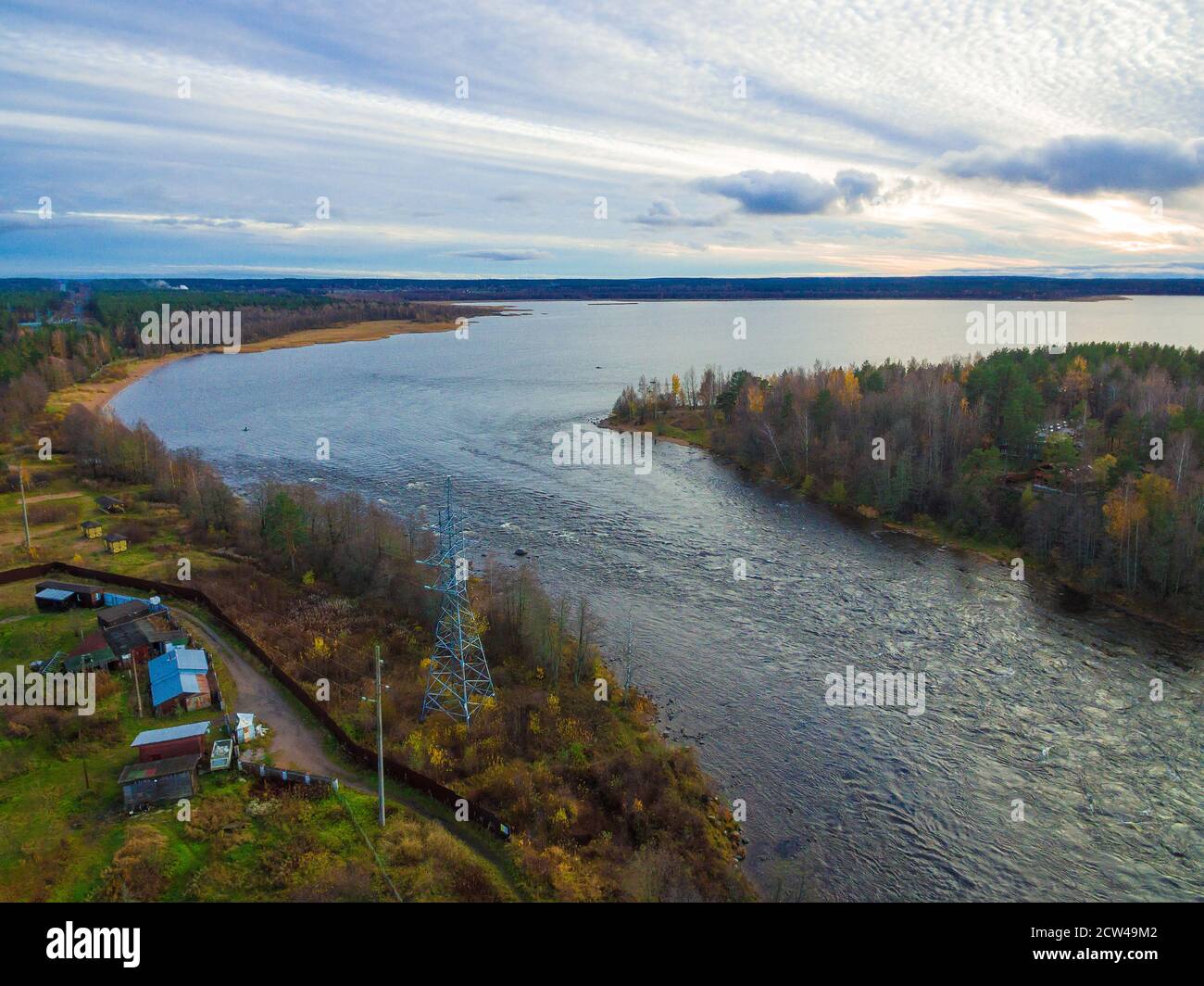 Drone view vuoksi river flow hi-res stock photography and images - Alamy