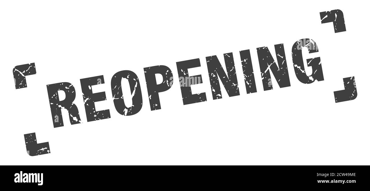 Reopening sign Black and White Stock Photos & Images - Alamy
