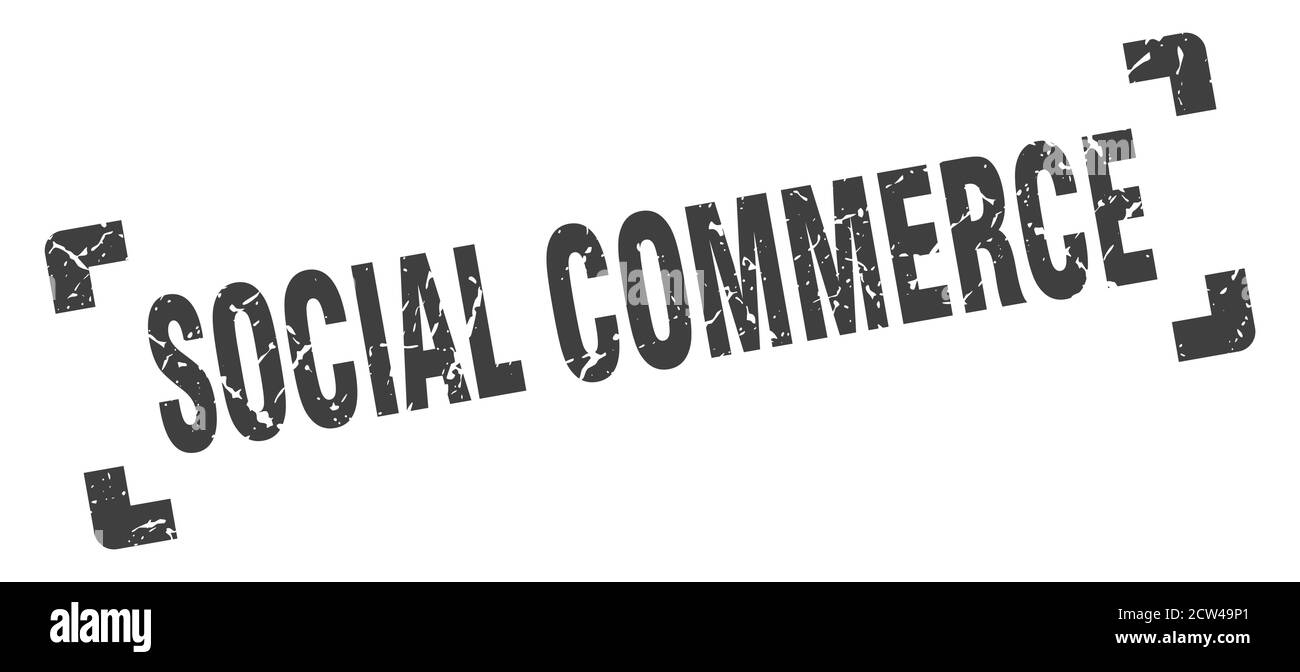 social commerce stamp. square grunge sign on white background Stock ...