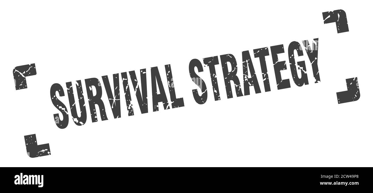 survival strategy stamp. square grunge sign on white background Stock ...