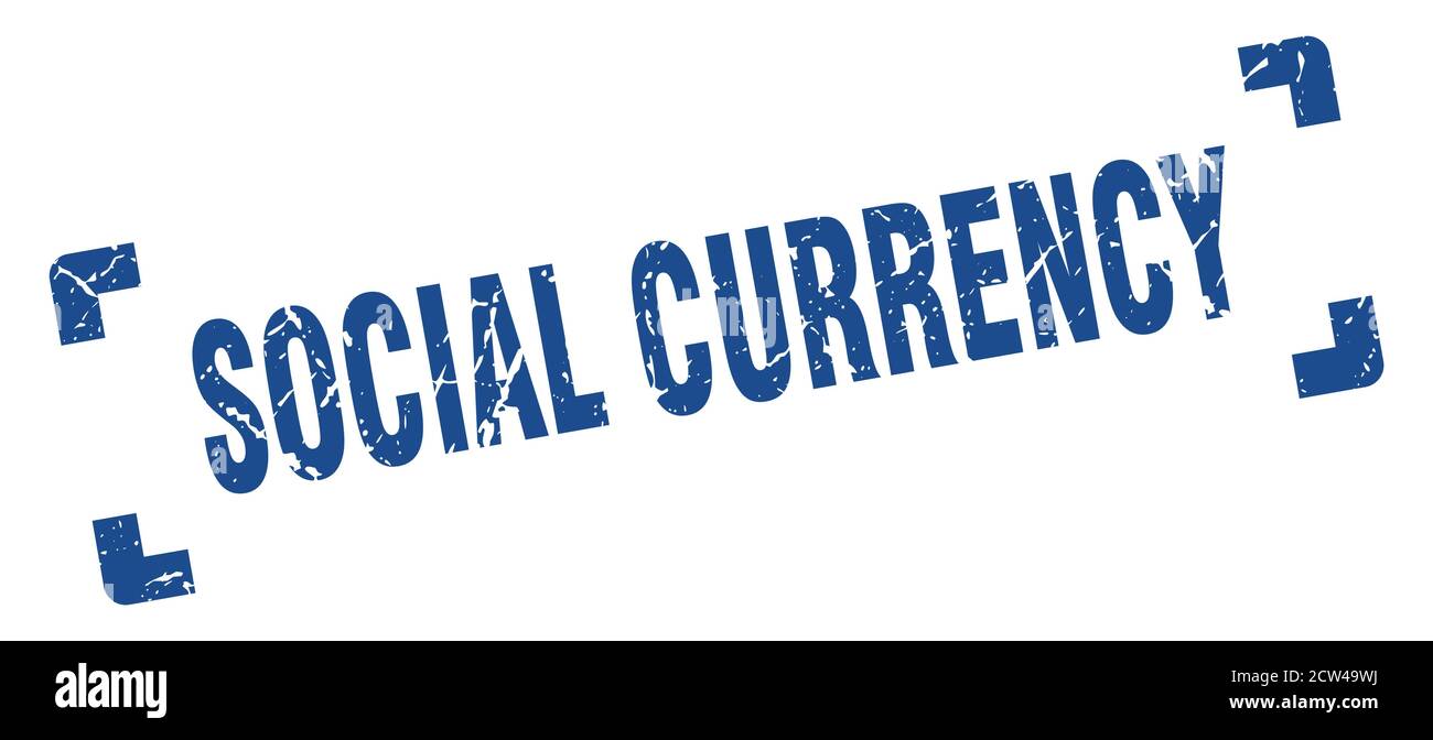 social currency stamp. square grunge sign on white background Stock ...