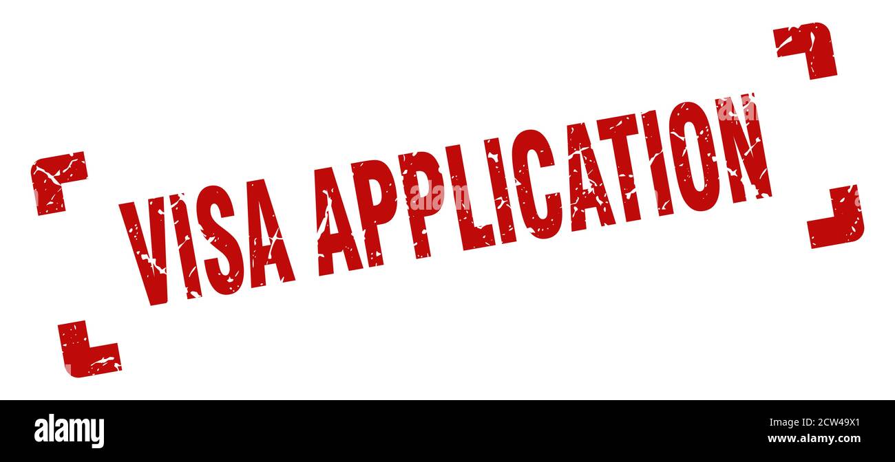 visa application stamp. square grunge sign on white background Stock ...