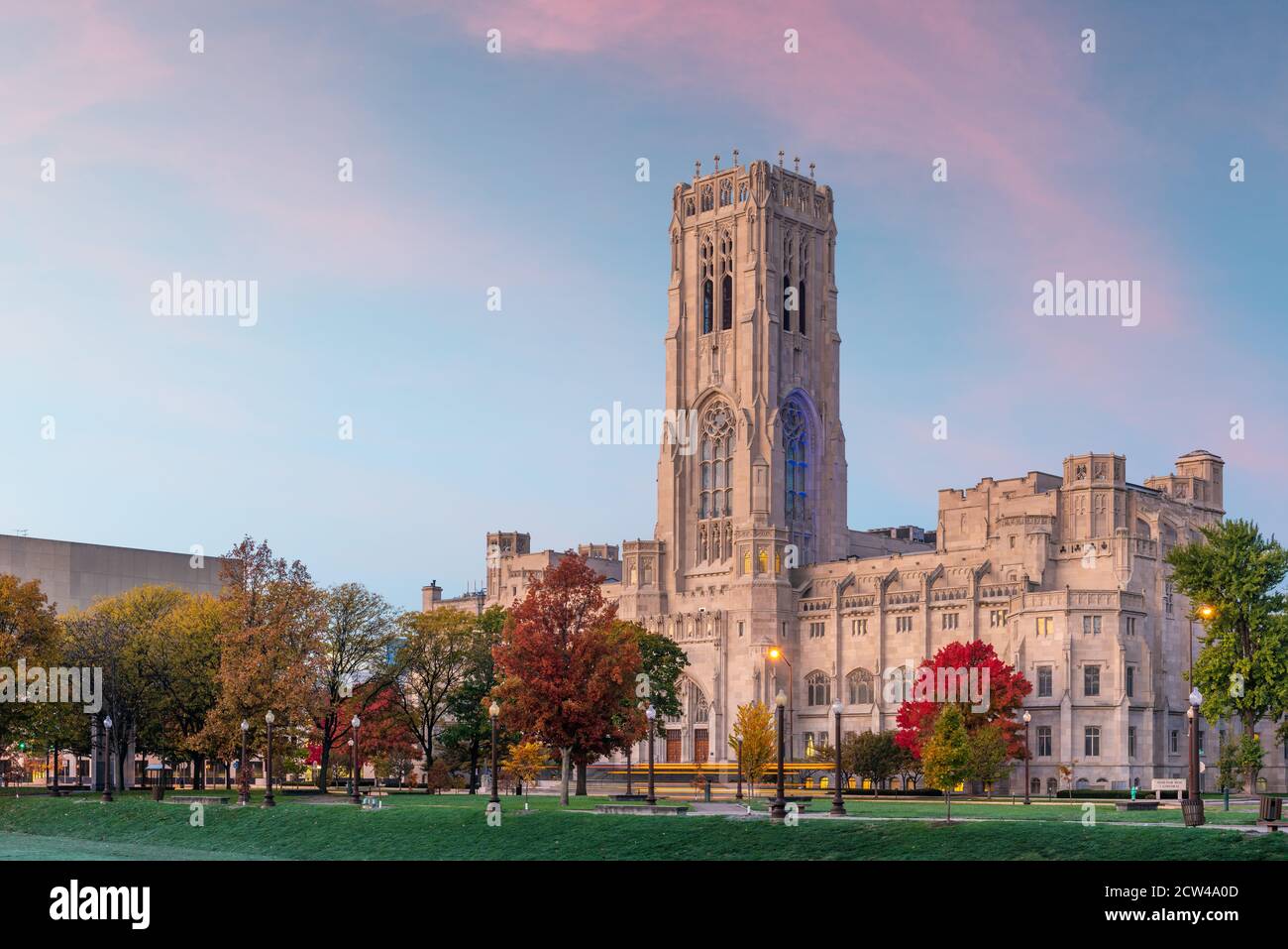 Scottish Rite Cathedral in Indianapolis, Indiana, USA during an autumn ...