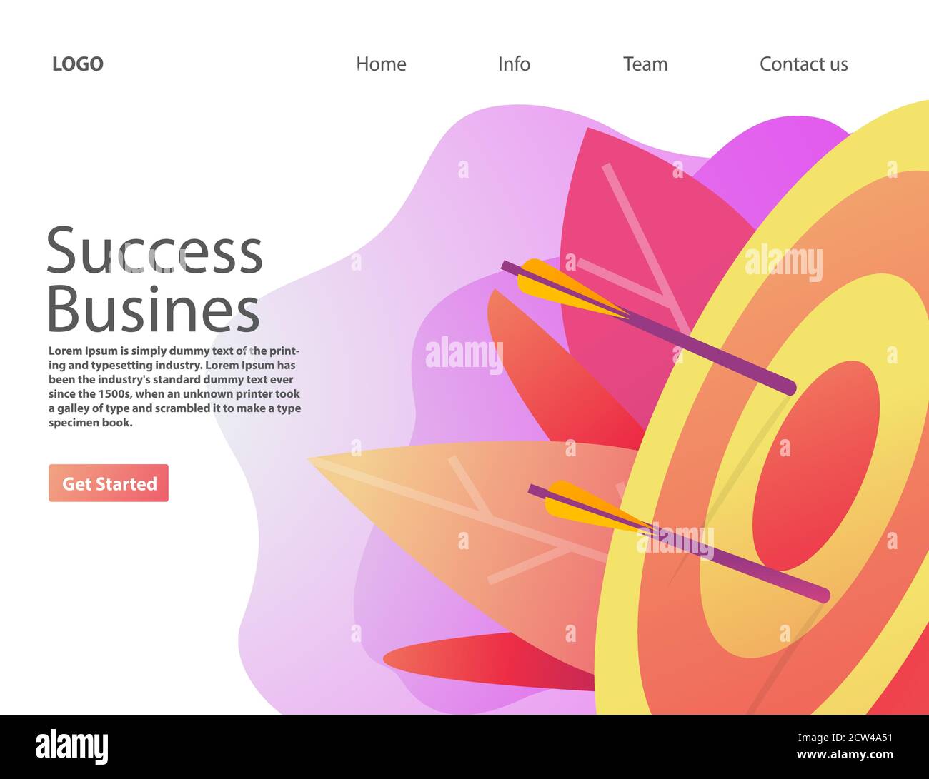 Success business hitting target.Goal achievement. Vector realistic ...